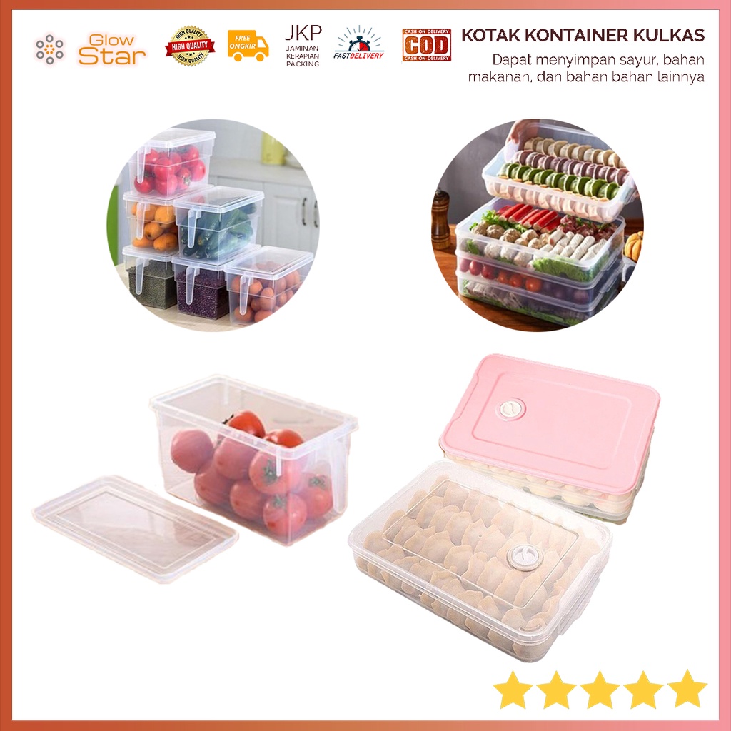 Jual Kotak Kontainer / Wadah Makanan tahan di Kulkas Kitchen Storage ...