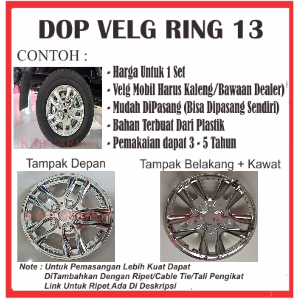Jual Dop Velg Racing Ring 13 Inch Chrome Dop Velg Mobil Bagus Keren ...