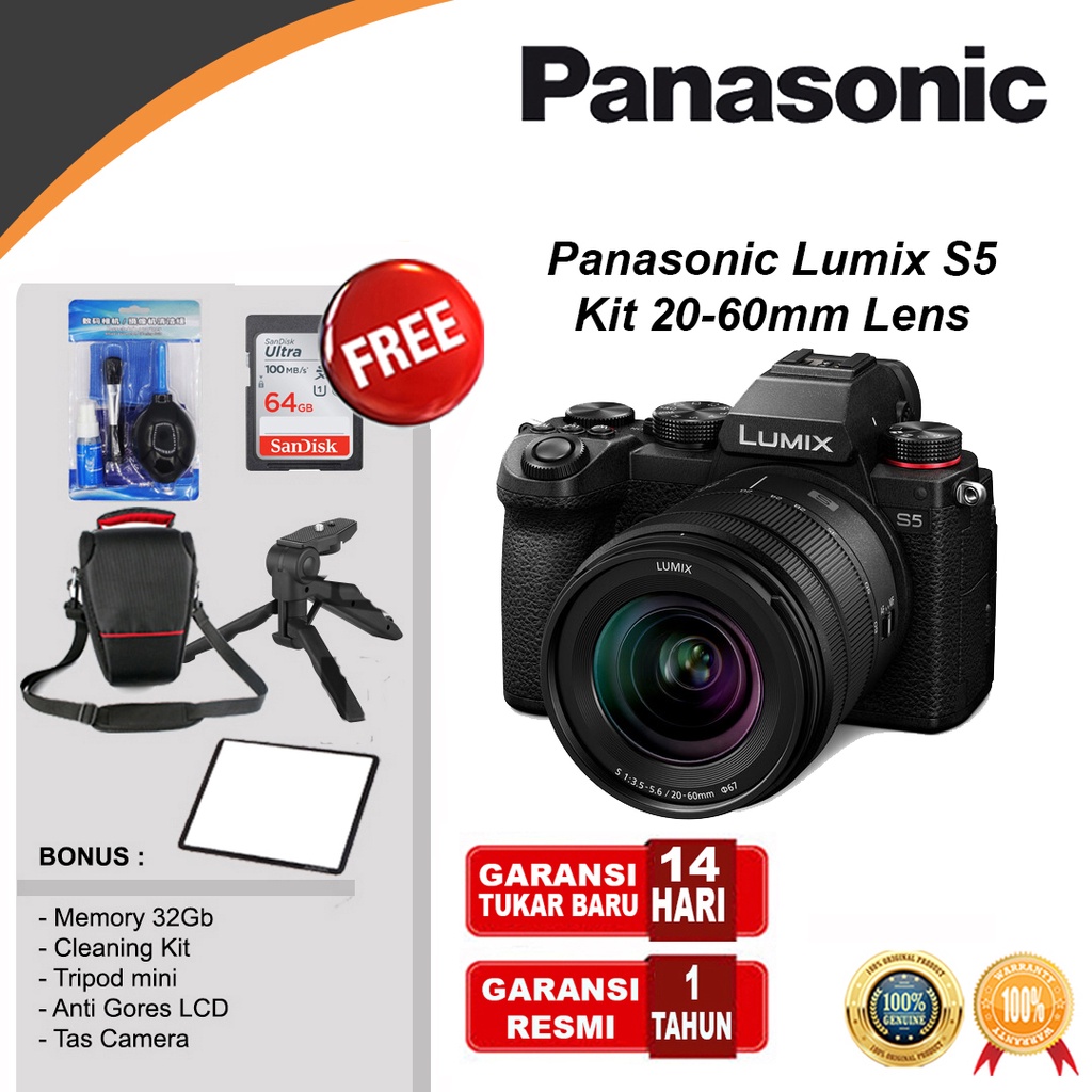 Jual Panasonic Lumix S5 / DC-S5 kit 20-60mm Mirrorless Camera Garansi Resmi | Shopee Indonesia