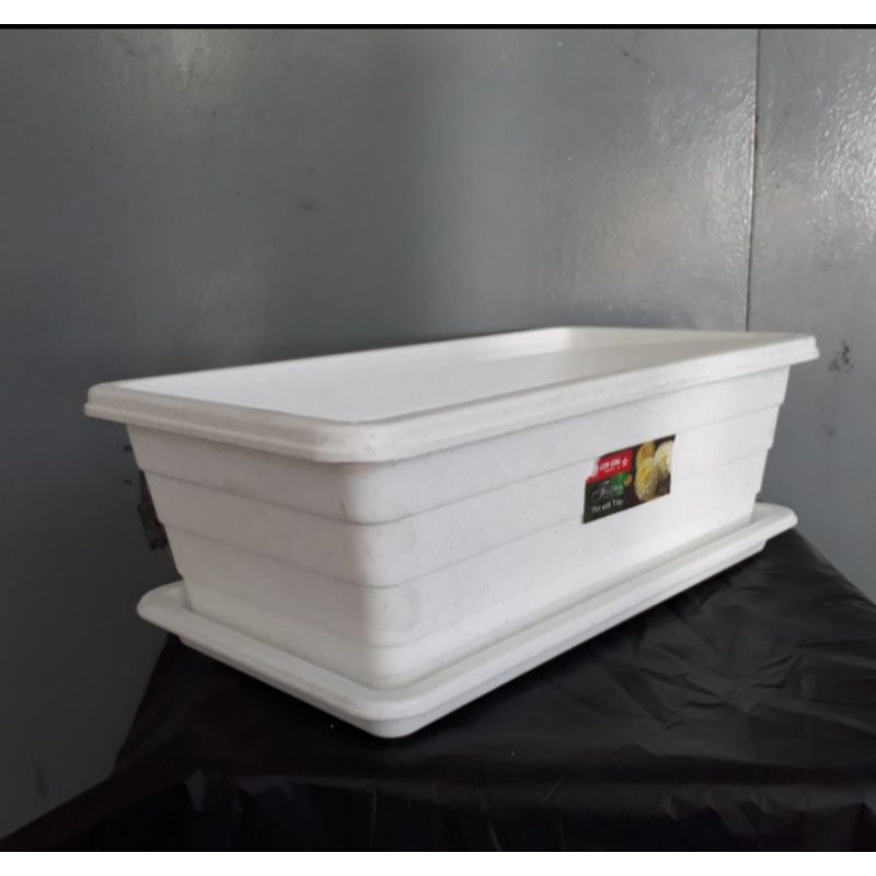 Jual pot panjang putih, pot rect S lion star, pot bunga panjang putih ...