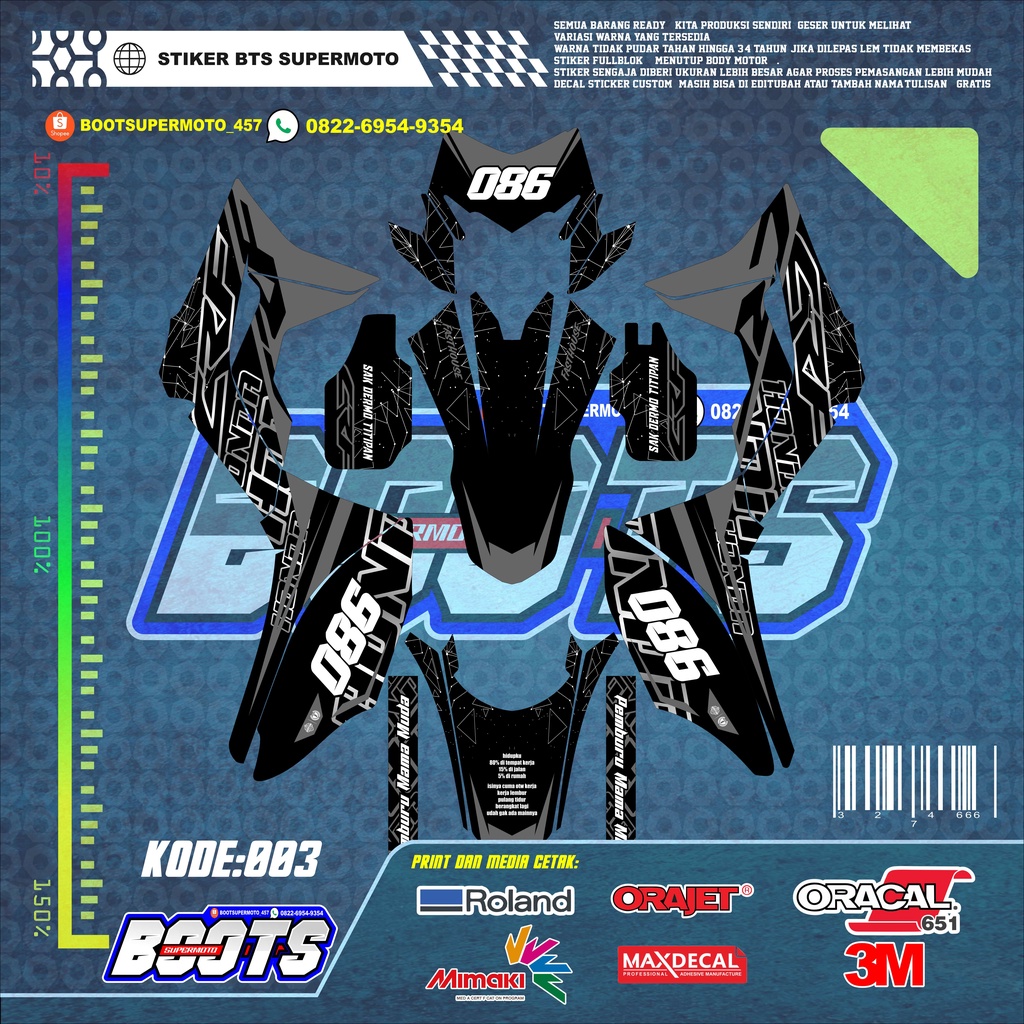 Jual stiker setiker decal crf 150L full body ORAJET / HOLOGRAM MAXDECAL ...