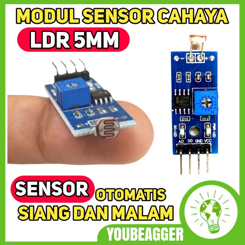 Jual Modul sensor cahaya LDR 5mm otomatis siang malam | Shopee Indonesia