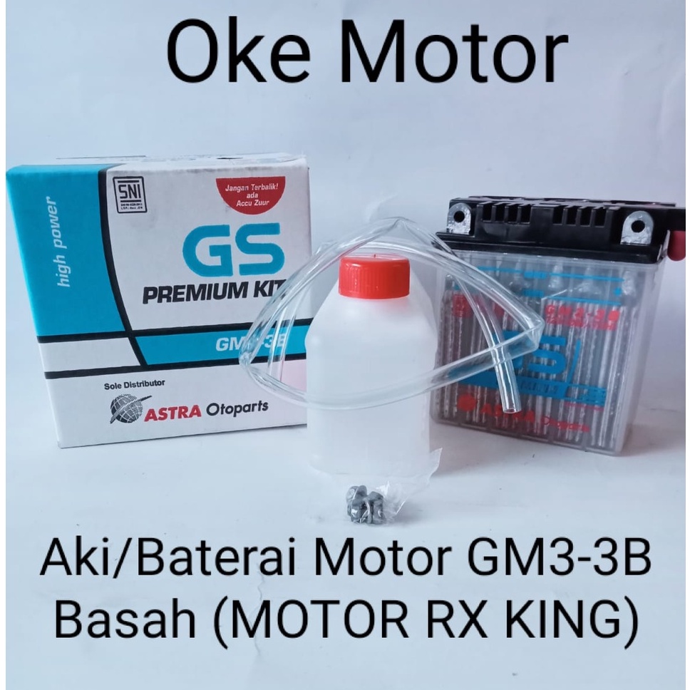 Jual Aki GS ASTRA Premium Kit GM3-3B untuk motor Honda NSR 150, Yamaha RX-K | Shopee Indonesia