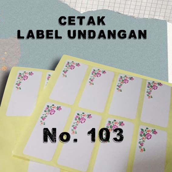 Jual CETAK LABEL UNDANGAN POLOS & MOTIF NO 103 | Shopee Indonesia