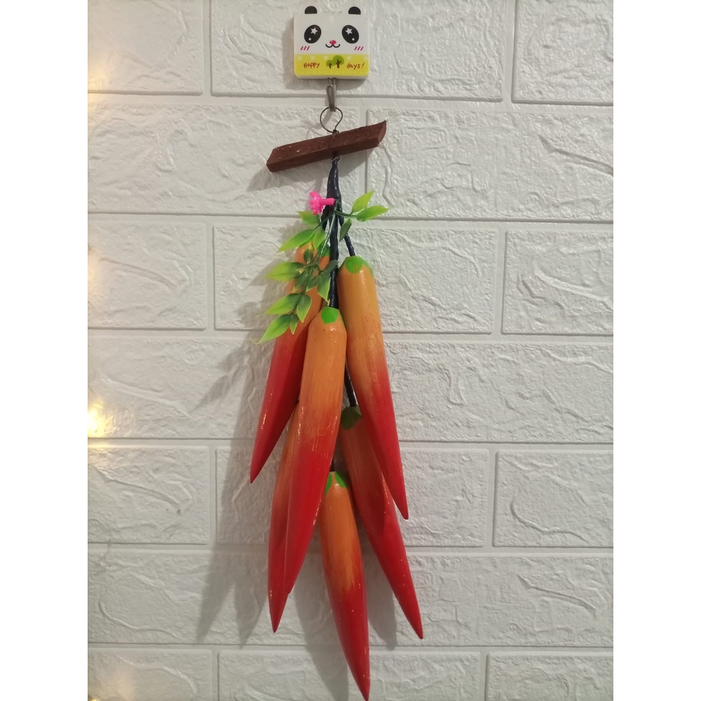 Jual Hiasan Buah Dinding, Buah Gantung, Hiasan Buah Kayu (cabe merah ...