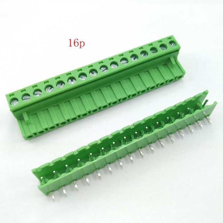 Jual 16P Plugable Terminal Block 16 Pin Right Angle 90 Degree Connector ...