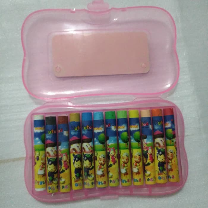 Jual Mini crayon kodai 12 warna pastel set mewarnai - Biru Muda ...