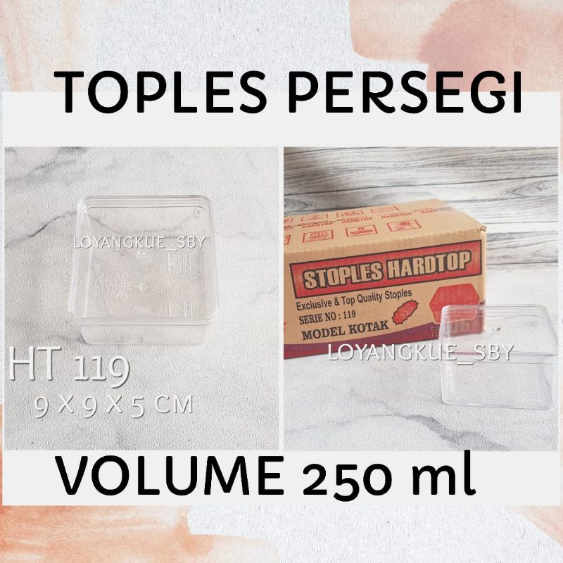 Jual 12 PC HARDTOP 119 TOPLES PERSEGI 250 ML 9x9 CM TOPLES KUE KERING ...