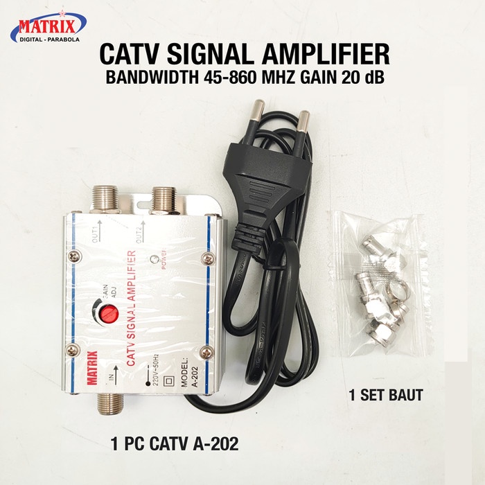 Jual BOOSTER INDOOR DAN SPLITER MATRIX A-203 PENGUAT SINYAL TV 3 WAY ...