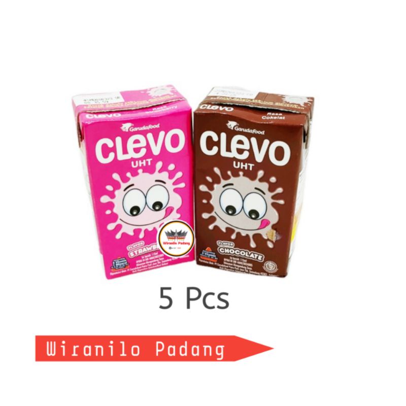 Jual Clevo Susu UHT Rasa Cokelat & Strawberry 5 Pcs x 125ml | Shopee Indonesia