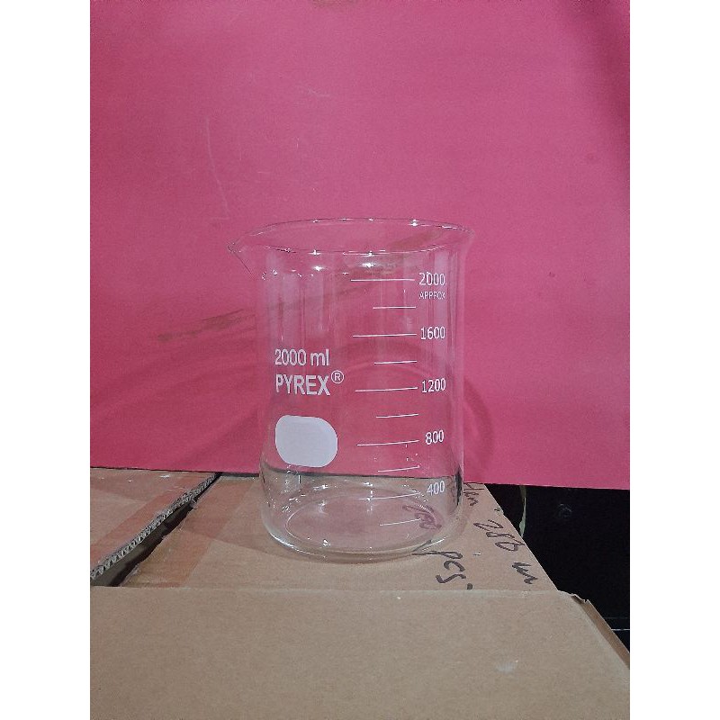 Jual Beaker glass PYREX gelas kimia 2000 ml | Shopee Indonesia