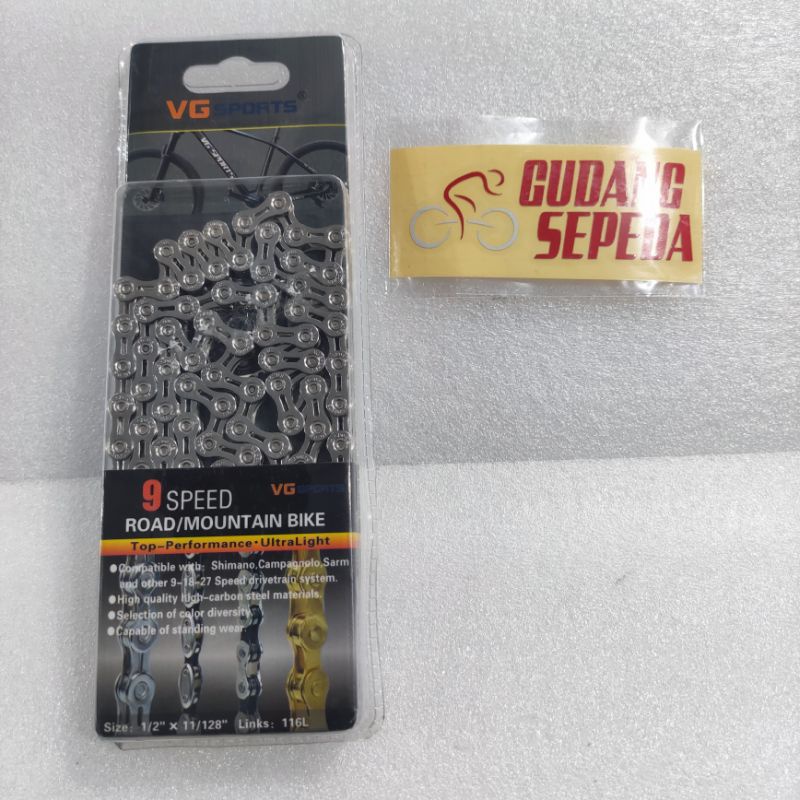 Jual Rantai sepeda VG Sport silver 9 speed roadbike mtb | Shopee Indonesia