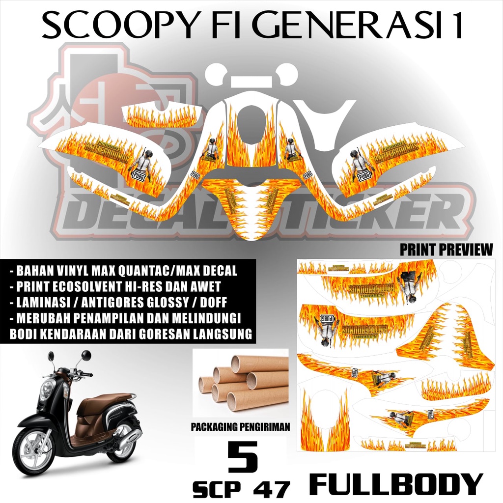 Jual STICKER PREMIUM MAXDECAL SCP 47 DECAL STICKER SCOOPY FI 2013 2014 ...