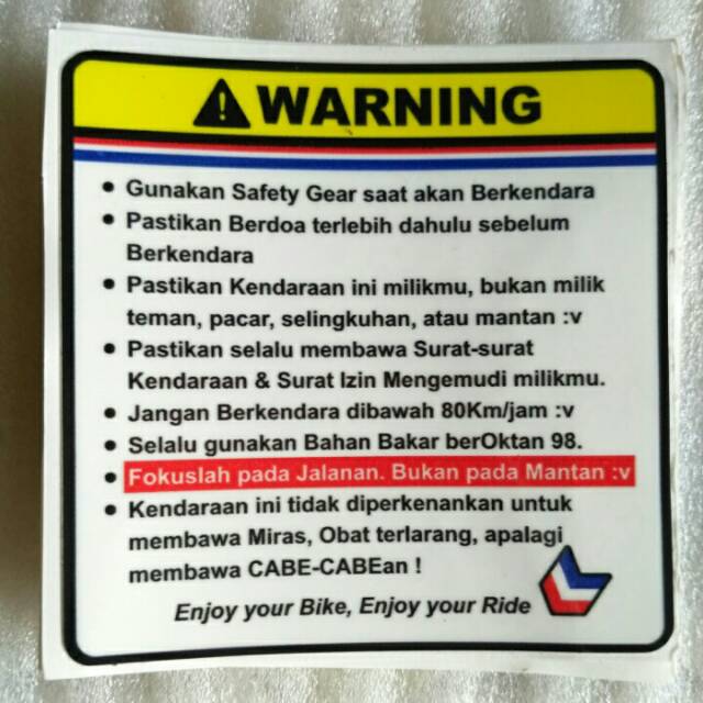 Jual Stiker warning fokus ngaco keren mantan Thailand | Shopee Indonesia