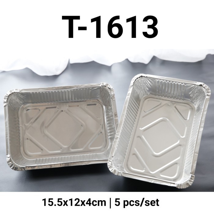 Jual GR-T-1613 Kotak box makan alumunium foil food tray persegi lasagna ...