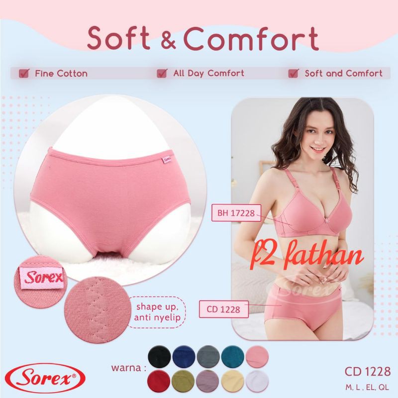 Jual CD Celana Dalam Sorex Wanita 1228 Panties Basic Cutting Midi Bahan Katun | Shopee Indonesia