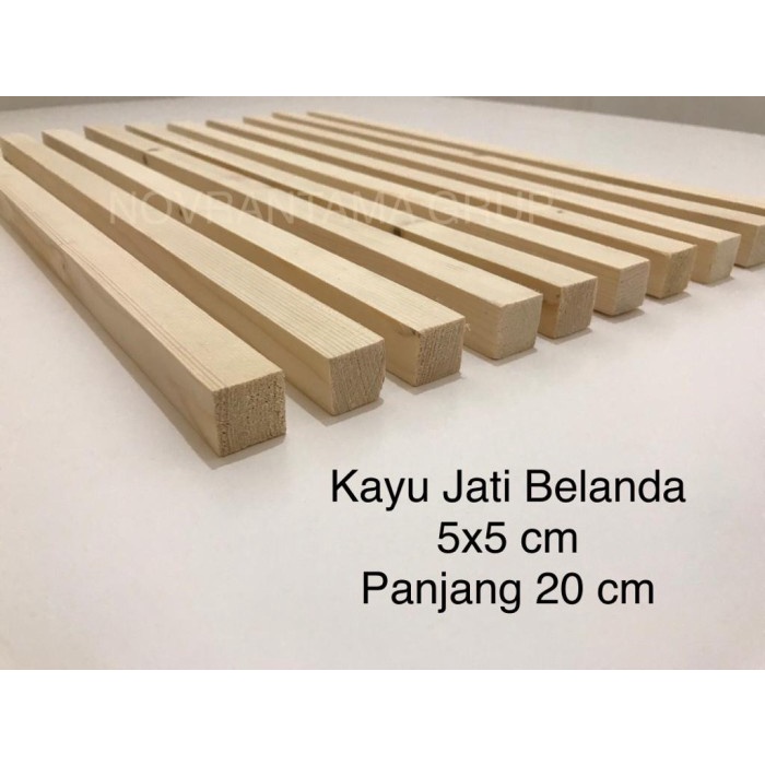 Jual Kaso Balok Lis kayu Pinus Jati Belanda 5x5cm panjang 20cm Serut ...