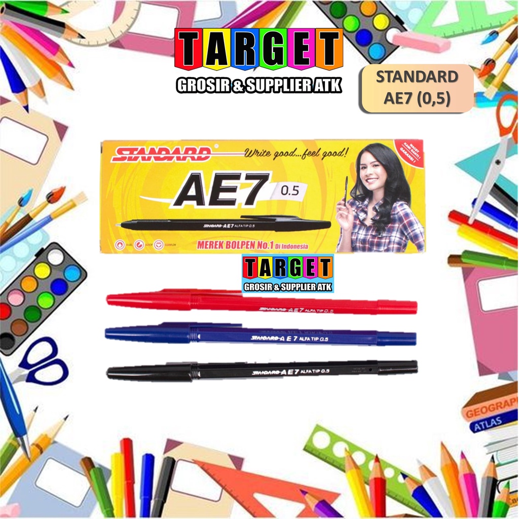 Jual PULPEN / BOLPEN STANDARD AE7 (12 PCS) | Shopee Indonesia