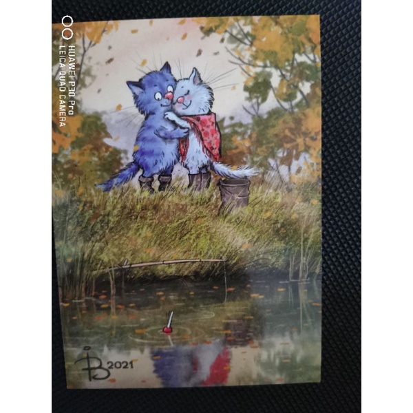 Jual kartu pos kucing bluecat/bluecat postcard | Shopee Indonesia
