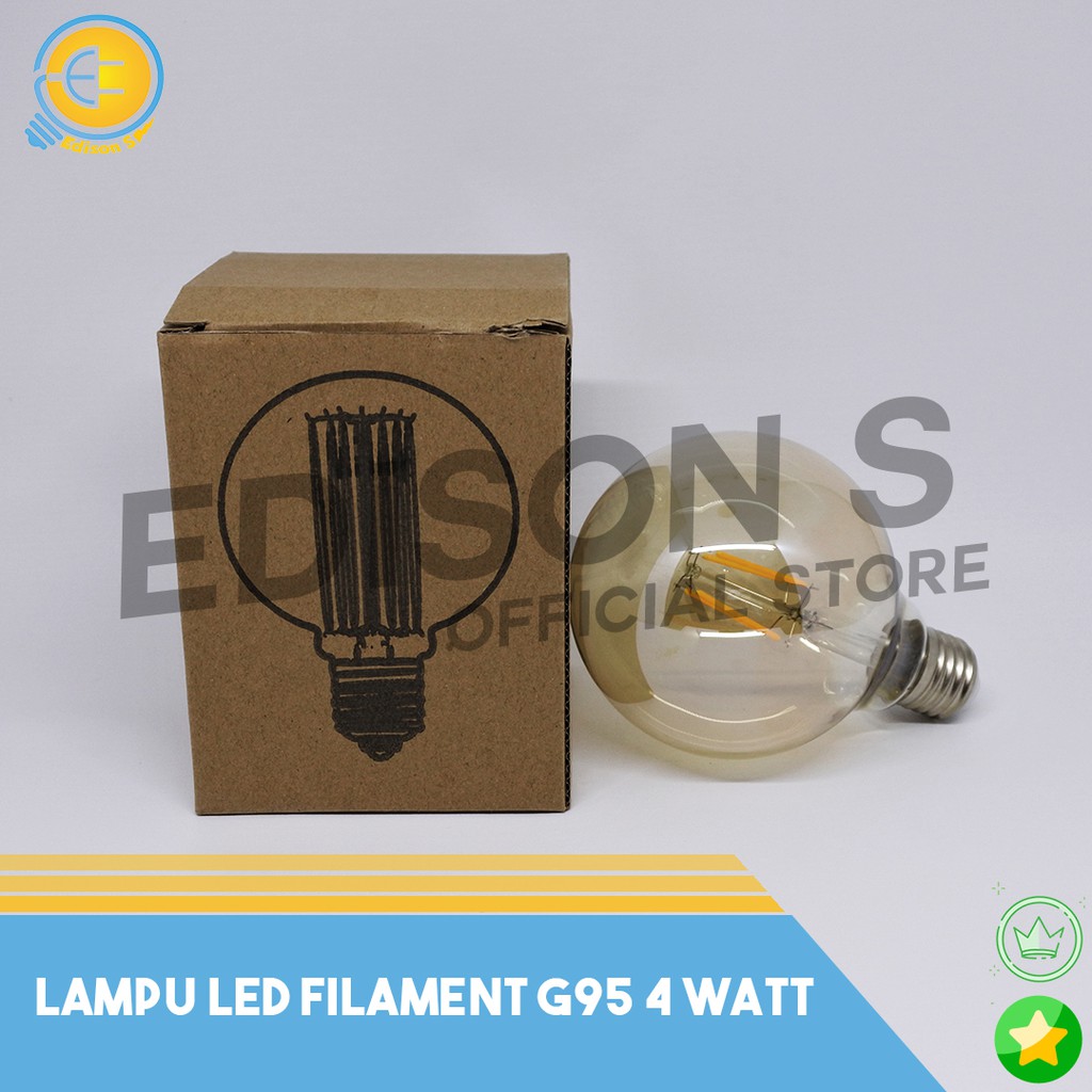 Jual Lampu LED Filament G95 Bulb Edison 4 Watt | Shopee Indonesia