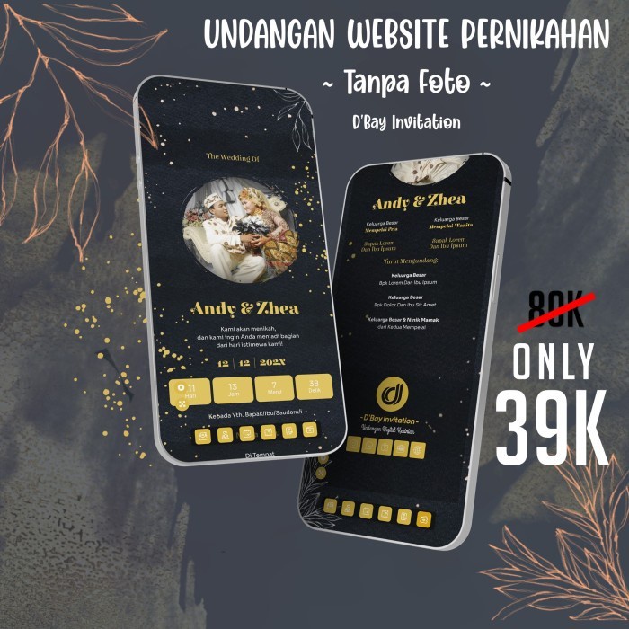 Jual Undangan Digital Website Pernikahan | Tema Foto & Tanpa Foto ...
