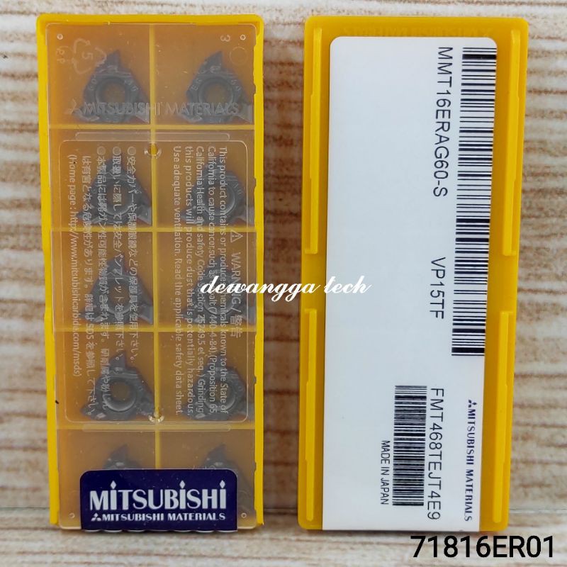 Jual mitsubishi MMT 16 ER AG60 insert 16ER carbide Ulir luar ER16 mata ...