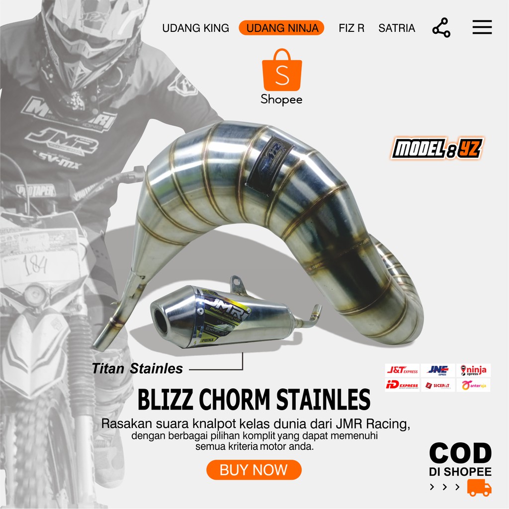 Jual KNALPOT UDANG NINJA TRAIL MODEL YZ BLIZH STAINLESS JMR RACING 4135 | Shopee Indonesia