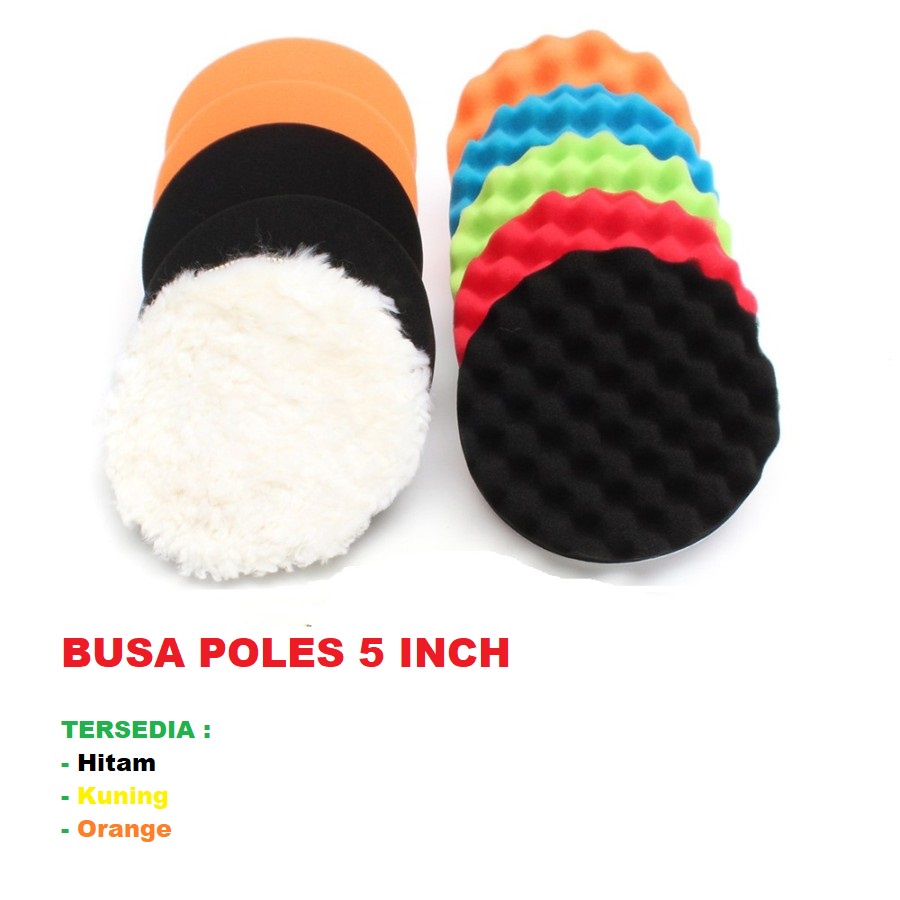 Jual Busa dan Wool / Kain Poles 5 Inch Body Mobil / Motor 125mm Velcro ...