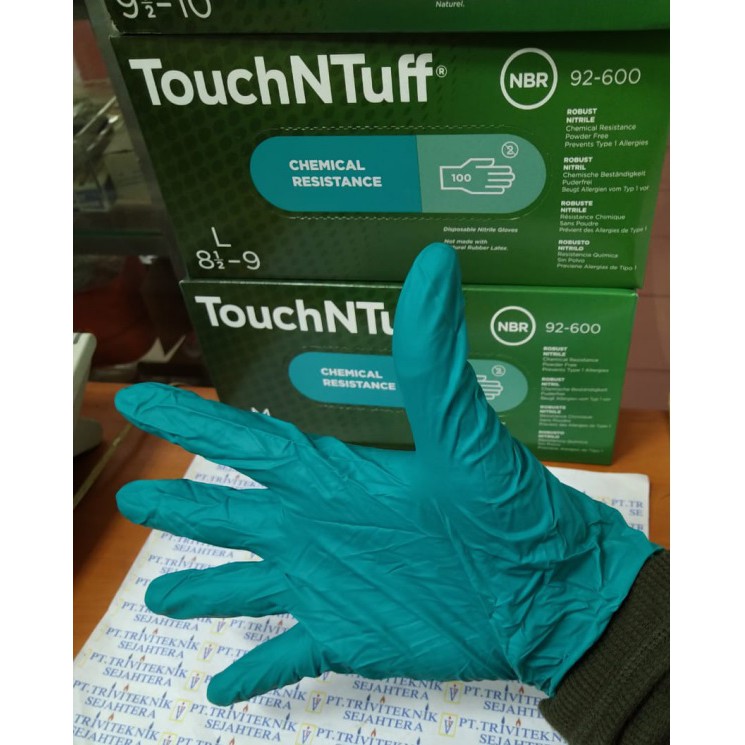 Jual sarung tangan ansell nitrile touch n tuff 92600,hand glove ...