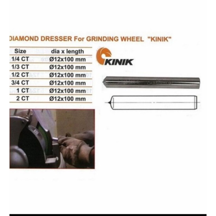 Jual Diamond Dresser KINIK ( 1/4 ) CT Diameter 12 × 100 mm | Shopee ...