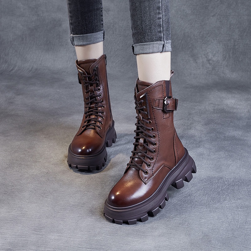 Jual Martin Boot Sepatu Wanita Bot Kulit Asli Pertengahan Betis Boots ...