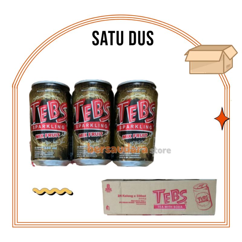 Jual TEBS Sparkling Soda Mix Fruit Kaleng 330ml satudus isi 24pcs ...