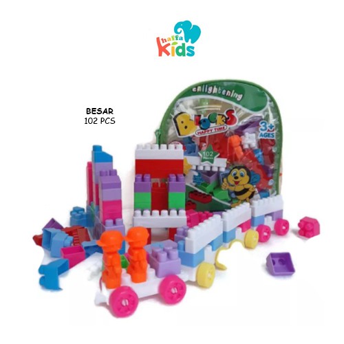 Jual Mainan Building Block / Lego Besar isi 102 Pcs dengan Tas | Shopee ...