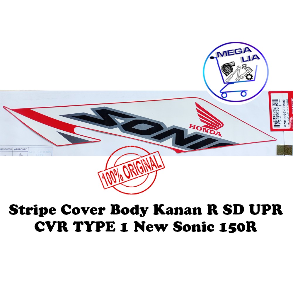 Jual Sticker Stiker Stripe Cover Body Kanan R SD UPR CVR TYPE 1 New Sonic 150R 150 R ORI ...