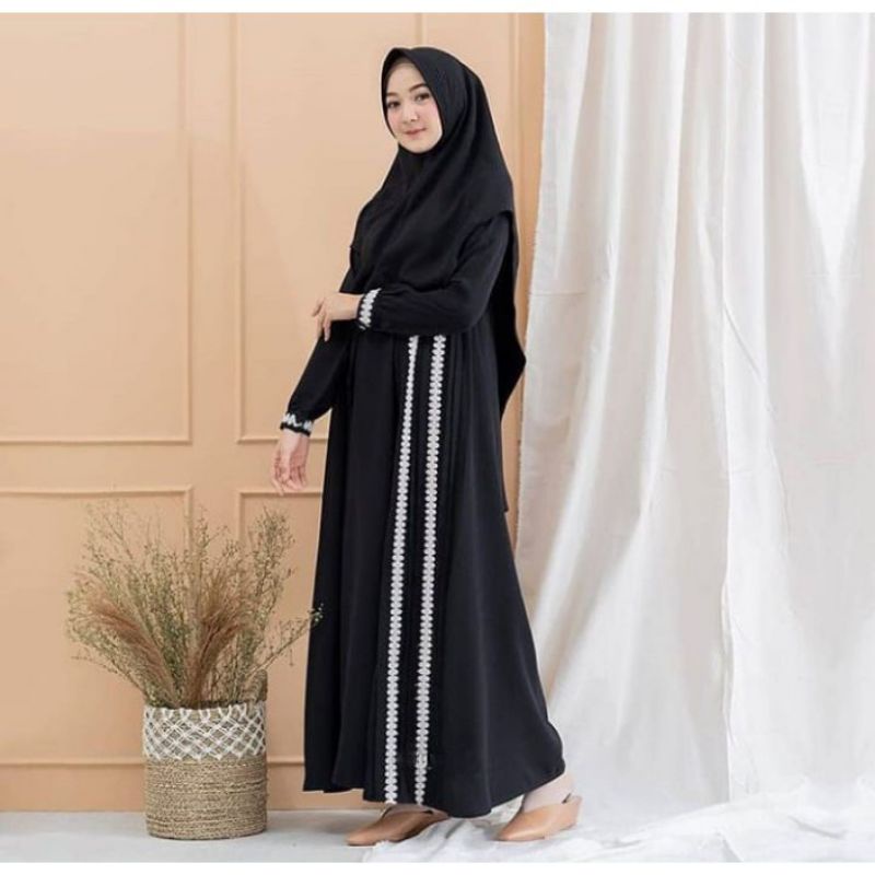 Jual Baju Gamis Dress Busui Wanita Syari Muslim Free Plus Khimar Hijab ...