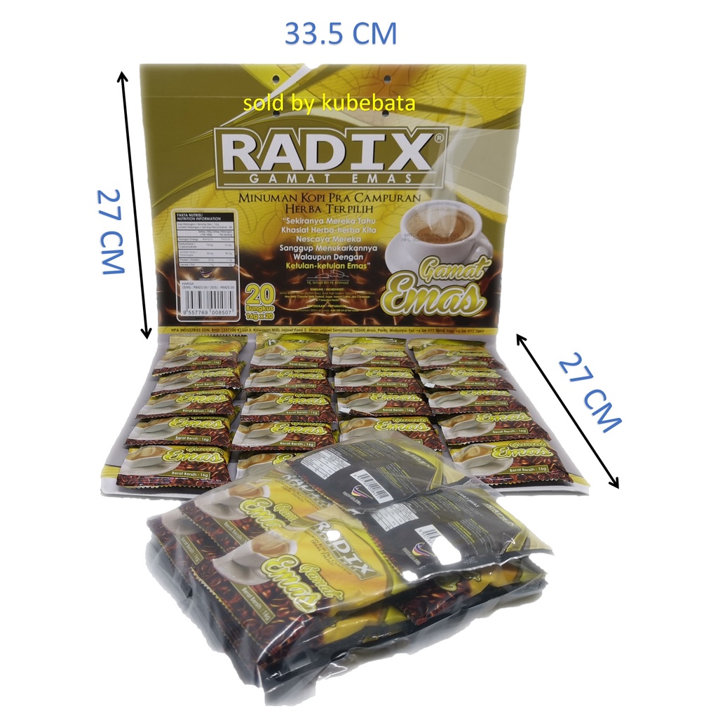 Jual Paket 1Kg isi 50 sachets RADIX KACIP FATIMAH impor Malaysia ...