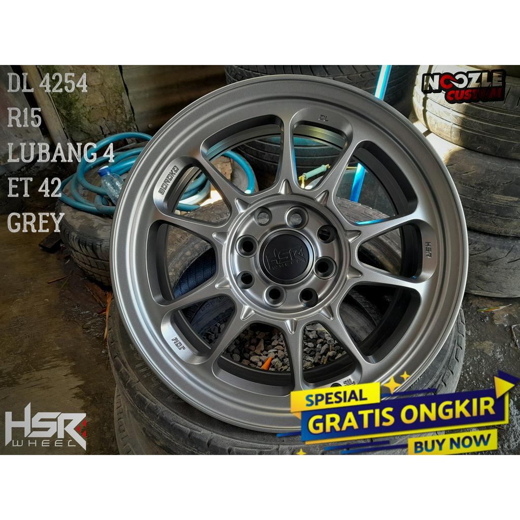 Jual VELG MOBIL RACING R15 TYPE HSR DL 4254 PELEK HSR RING 15 LUBANG 4 | Shopee Indonesia