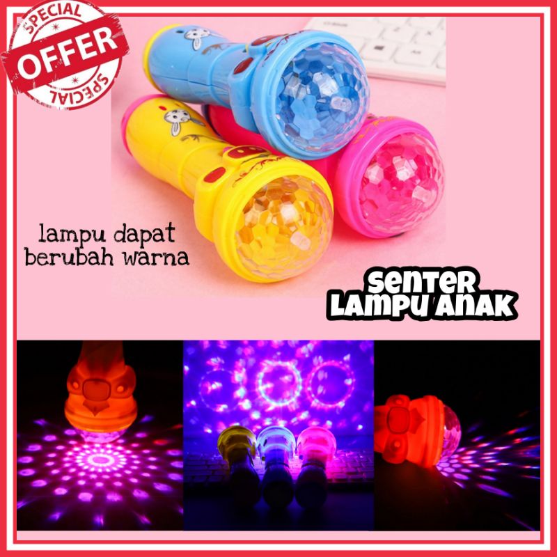 Jual TERMURAH Lampu Senter Tidur Anak Proyektor LED Otomatis Mainan ...