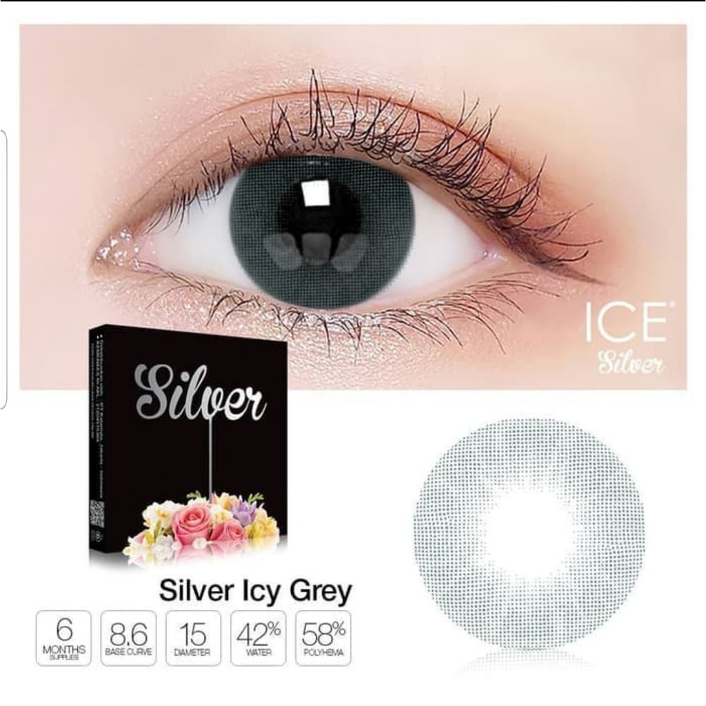 Jual SOFTLENS ICE SILVER ICY GREY MINUS -0.50 sd -6.00 | Shopee Indonesia