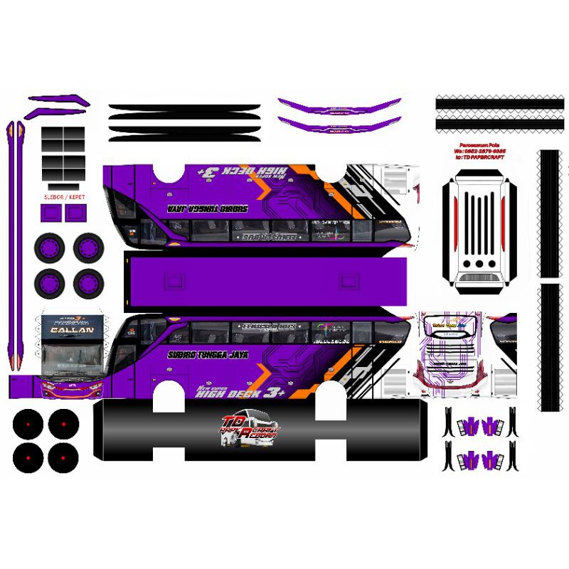 Jual 🆕Lembaran PaperCraft Bus STJ CALLAN JB3+SHD Facelift Skala 1:50 ...