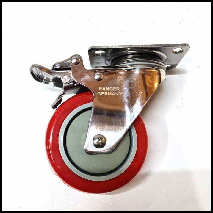 Jual Roda Stainless Ranger Germany Pu 4 Inch Sus 304 (Putar+Rem ...