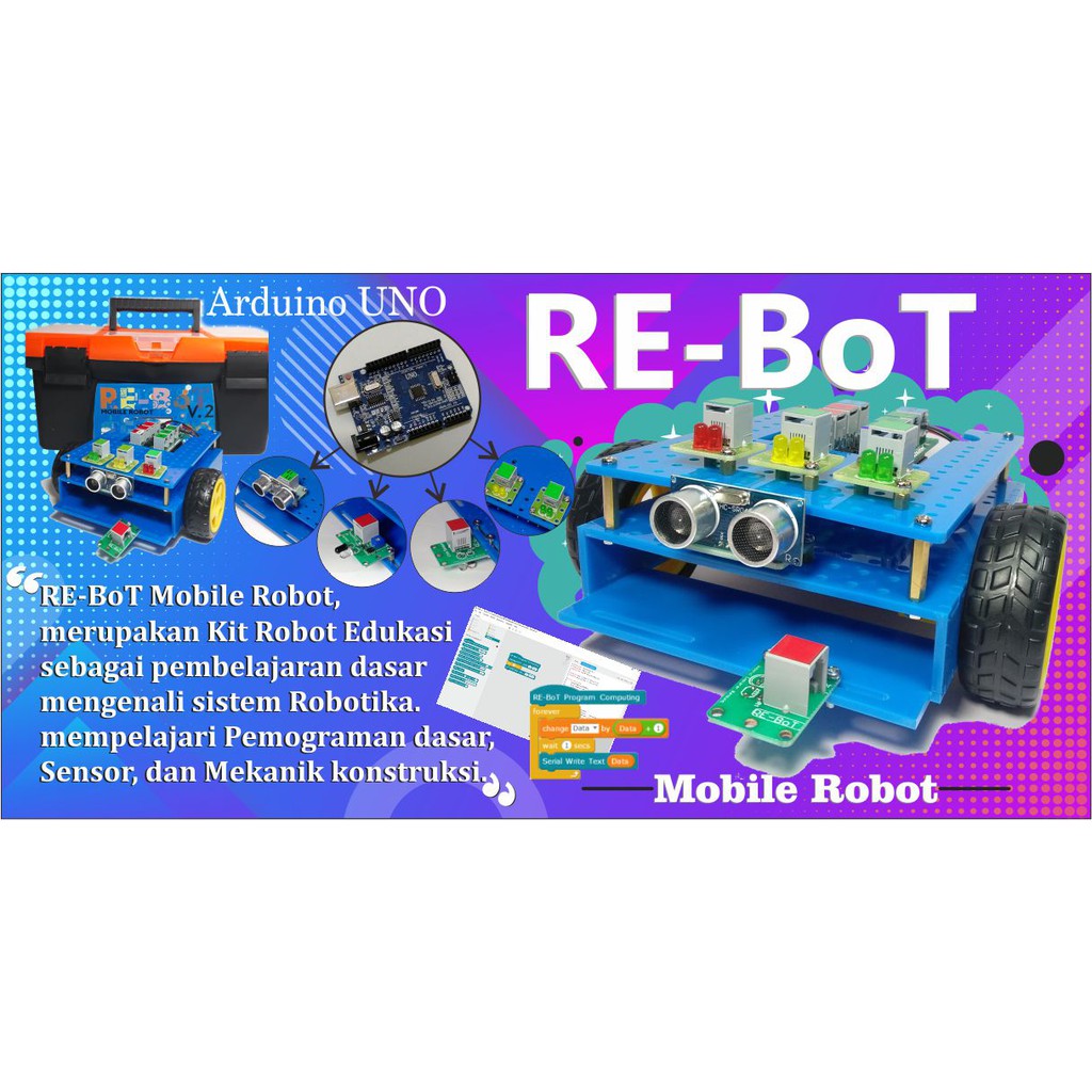 Jual RE-BoT Mobile Lv3 + Paket E Learning (Arduino Robot Car, Project ...