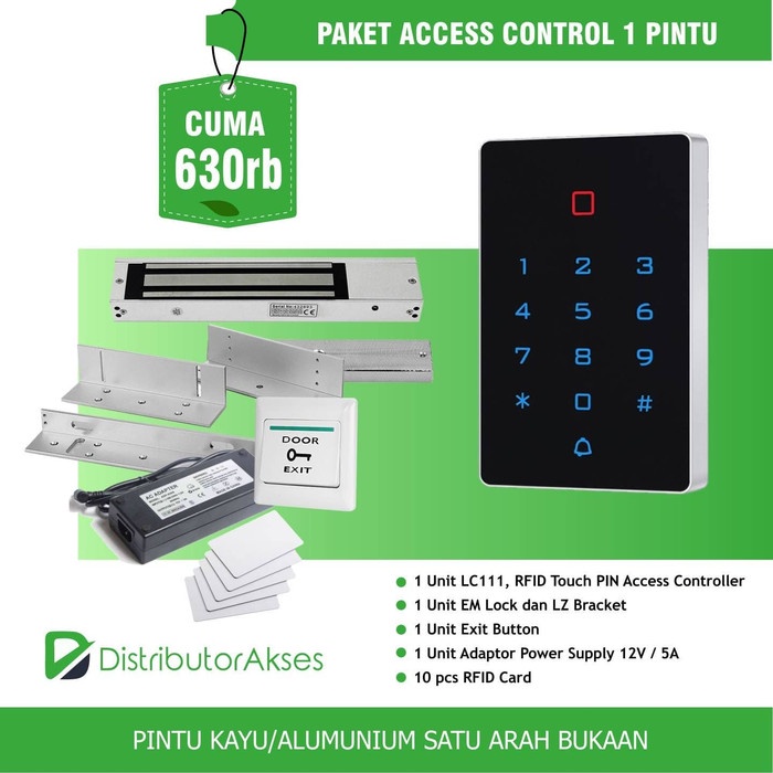 Jual COD RFID Door Access Control Touch Magnet EM Lock Smart Akses Door ...