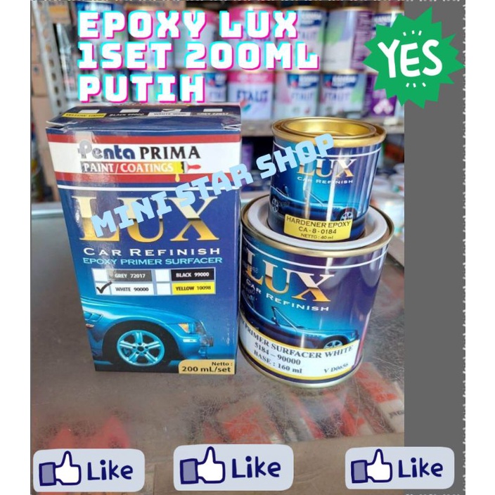 Jual CAT PENTA LUX EPOXY PRIMER SURFACER PUTIH + HARDENER 200ML ...
