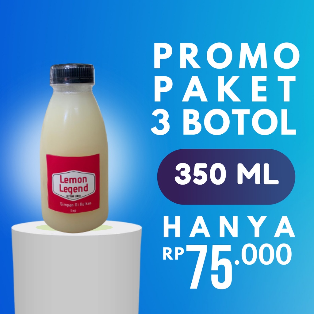 Jual Paket 3 Botol Sari Lemon Murni 350ML Minuman Jus Lemon Murni ...