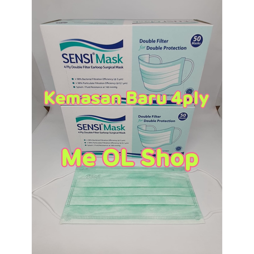 Jual Masker Sensi Earloop 4ply isi 50 Pcs Double Filter | Shopee Indonesia