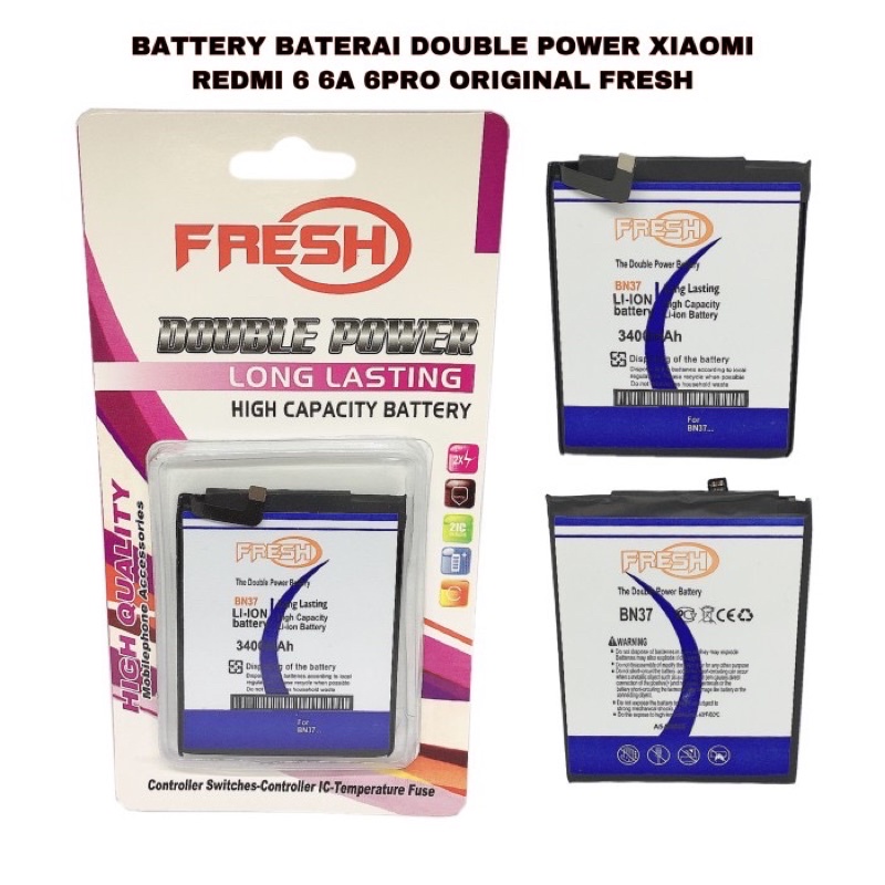 Jual BATTERY BATRE BATERAI DOUBLE POWER XIAOMI REDMI 6 6A 6PRO BN-37 ...