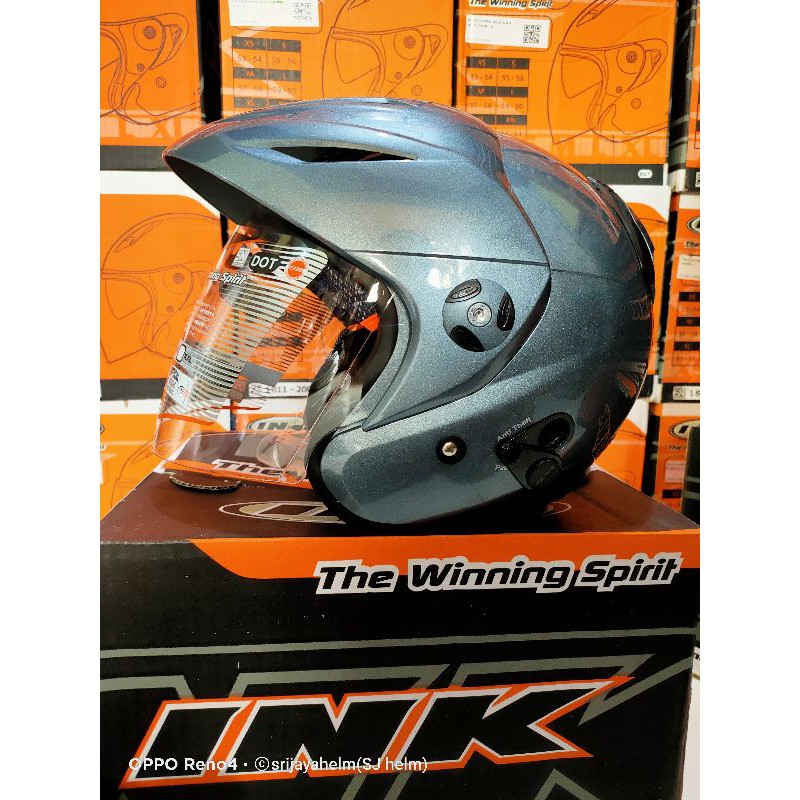 Jual HELM INK CX 25 SPORT SOLID ALL GREY/LUBANG KUNCI | Shopee Indonesia