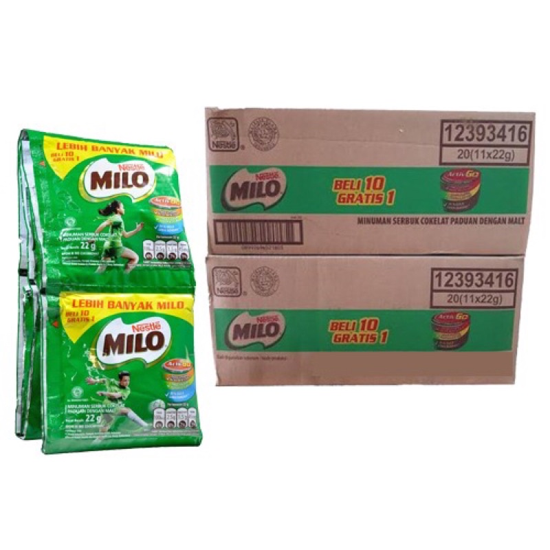 Jual Nestle Milo Sachet 22gram 1renceng (11x22gr) | Shopee Indonesia