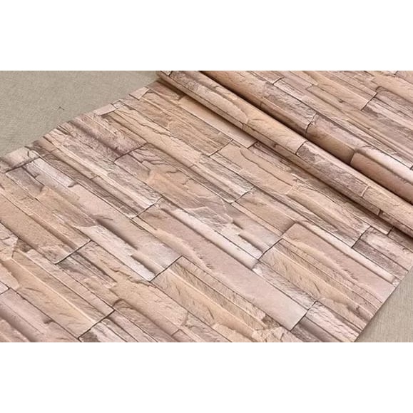 Jual Wallpaper sticker dinding batu alam cream 45cmx10m | Shopee Indonesia
